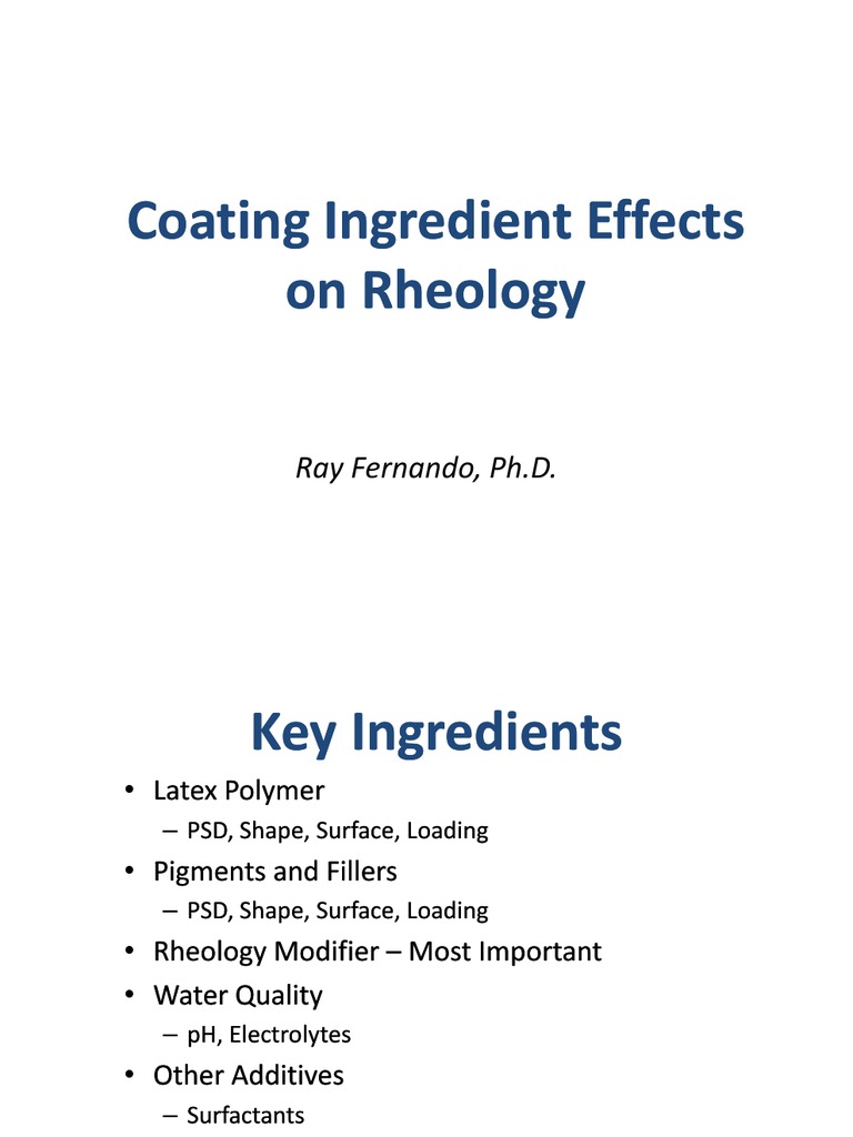 Coating Ingredient Effects On Rheology | PDF | Rheology | Viscosity