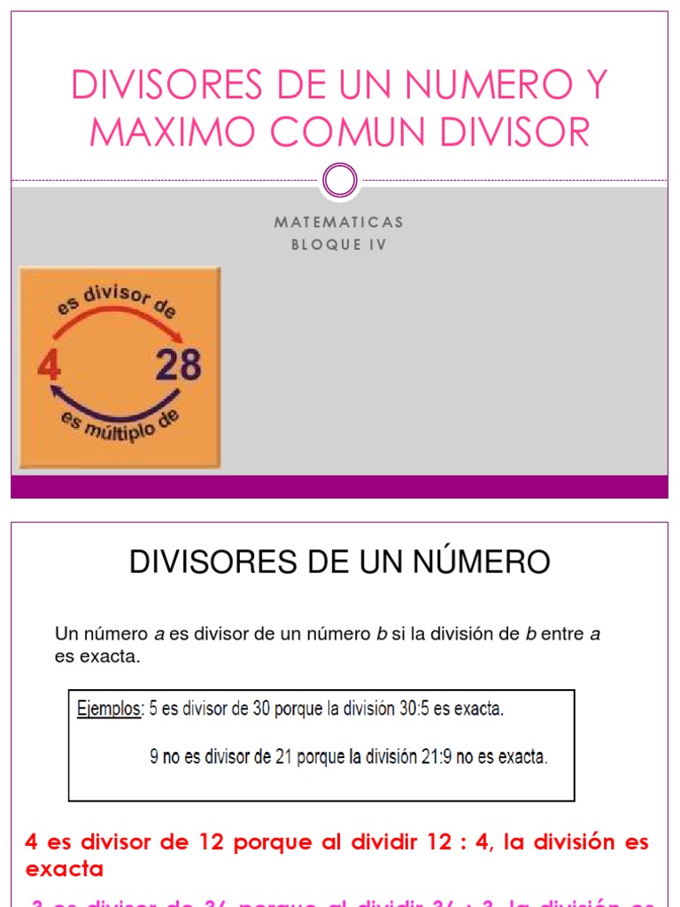 MAXIMO COMUN DIVISOR.ppt | División (Matemáticas) | Teoría de los números