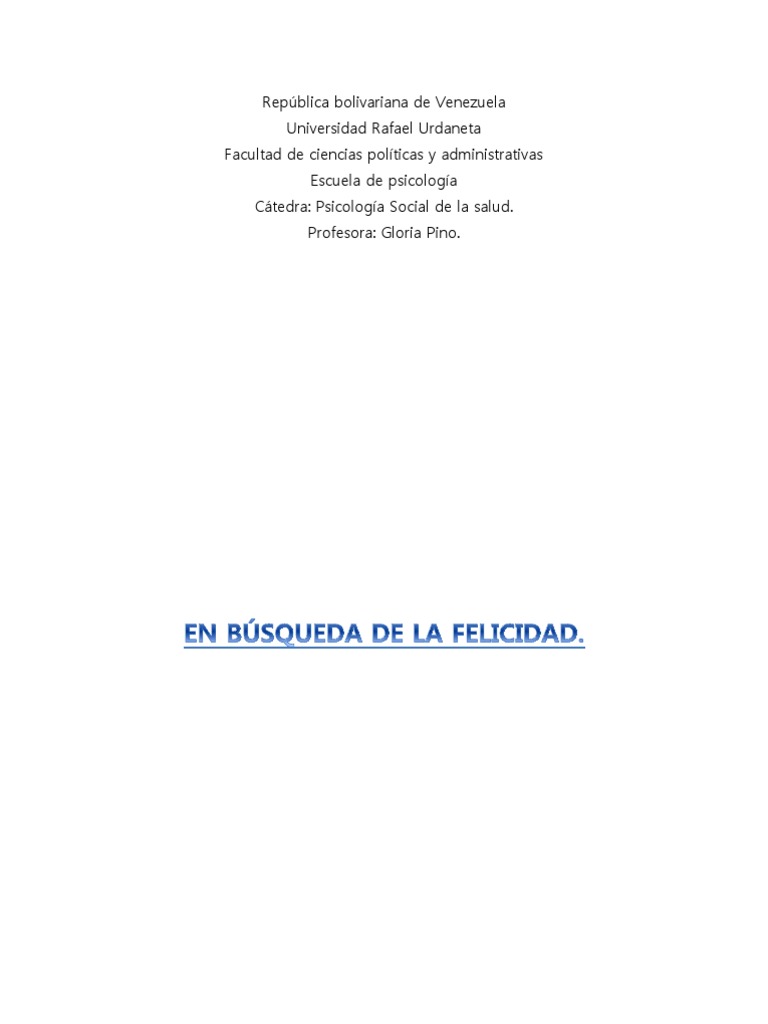 En Busqueda de La Felicidad | PDF | Felicidad | Toma de decisiones