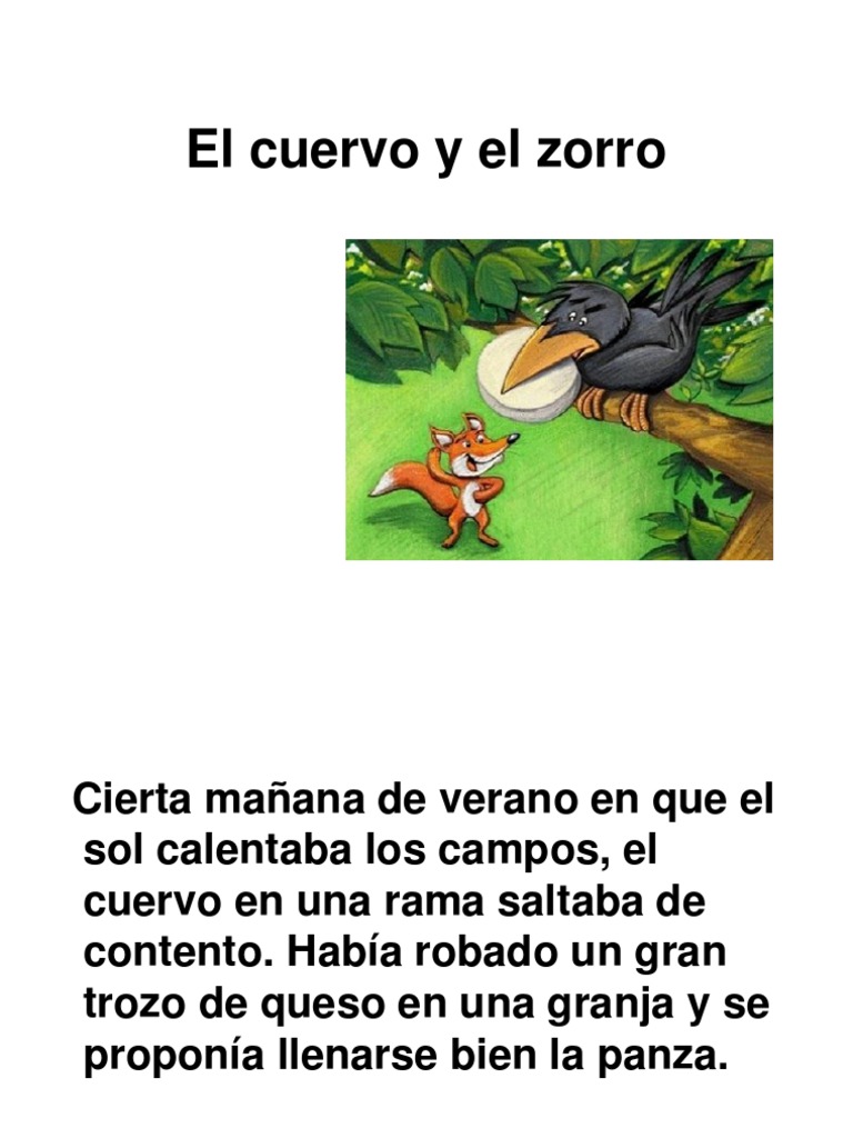 El zorro y el cuervo: fábula clásica | PDF