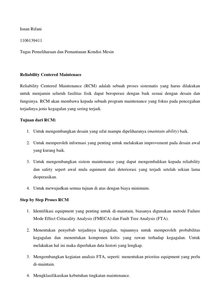 p2m RCM, Rca, Rbi, Fmea | PDF