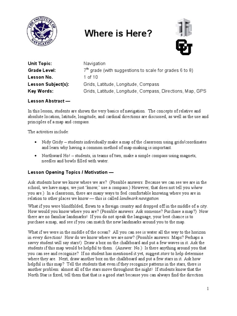Lesson 1 | PDF | Compass | Earth's Magnetic Field