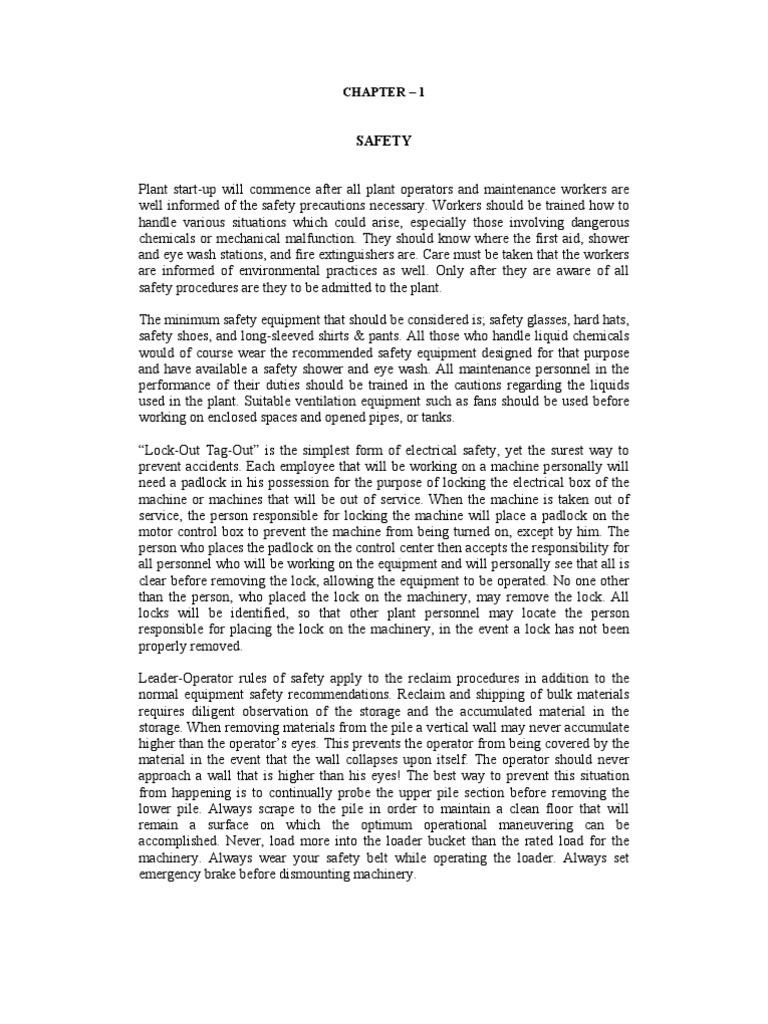 Safety: Chapter - 1 | PDF | Prevention | Safety