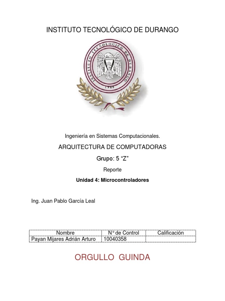 Unidad 4 Microcontroladores | PDF | Microcontrolador | Conjunto de ...