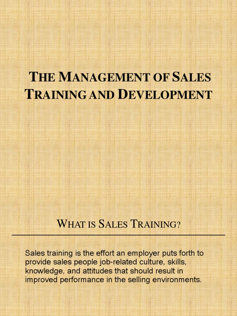 Sales Training | PDF | Sales | Lecture