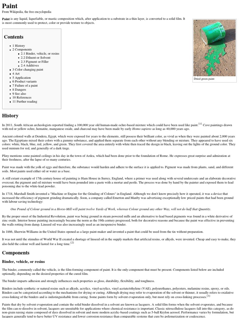 Paint - Wikipedia, The Free Encyclopedia | Download Free PDF | Paint ...