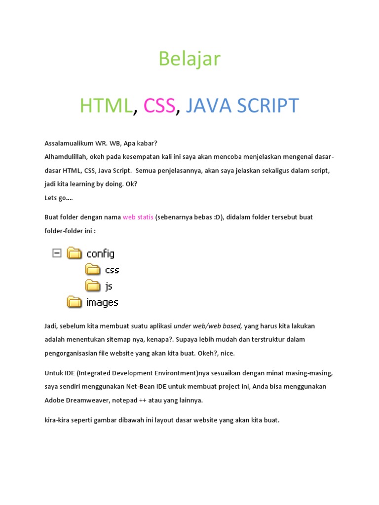 Tutorial Membuat Website Statis Dengan HTML Dan CSS | PDF