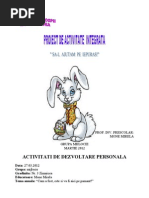 Corciovei Proiect Didactic Povestea Iepurasului de Paste PDF | PDF