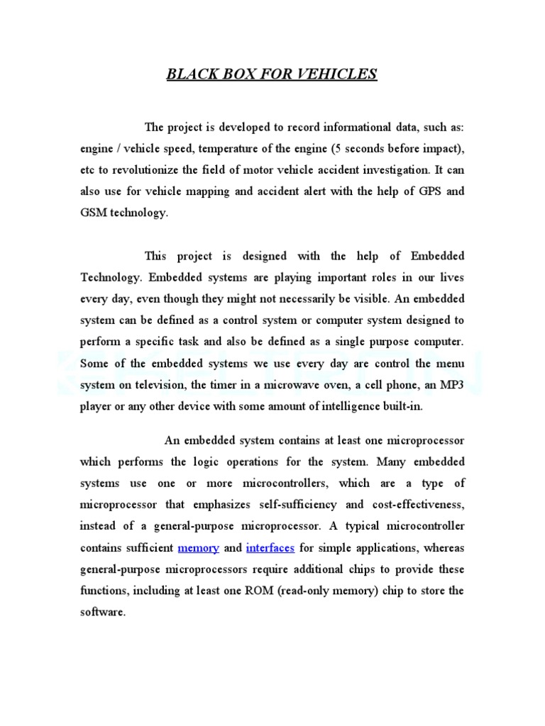 Black Box | Download Free PDF | Embedded System | Microcontroller
