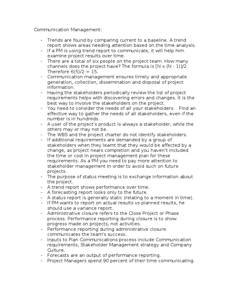 Communication Management | PDF | Stakeholder (Corporate) | Project ...