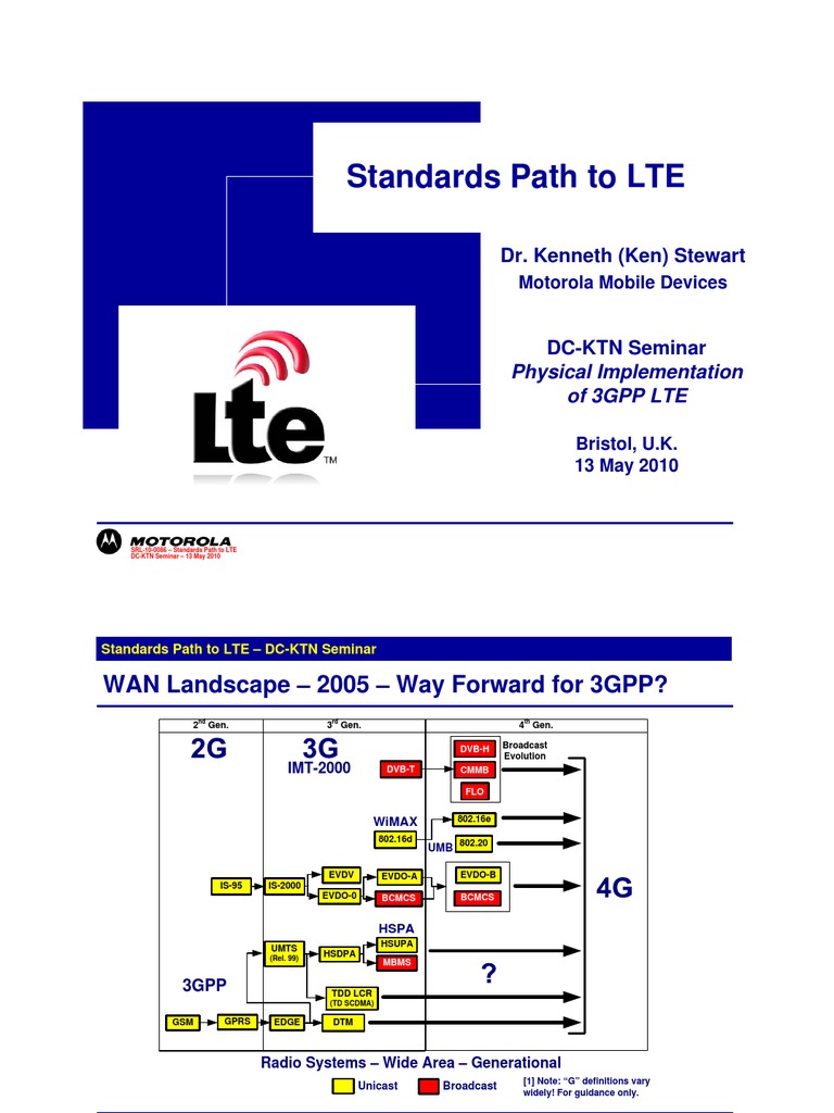 Standards Path To LTE: Dr. Kenneth (Ken) Stewart | PDF | High Speed ...