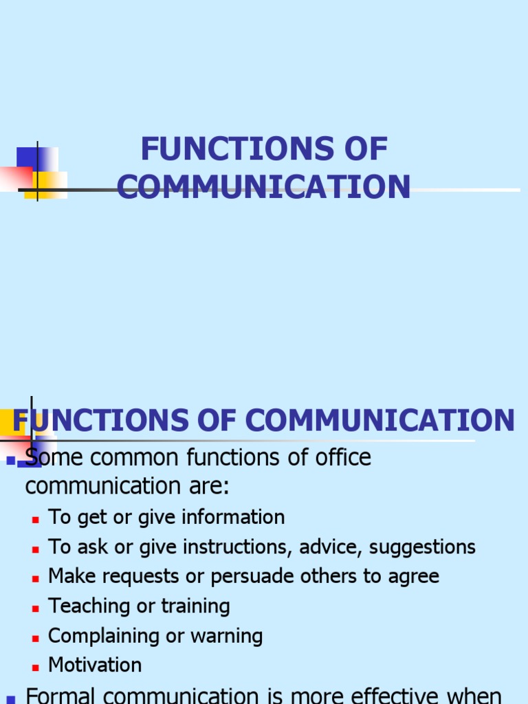 Functions of Communication | PDF | Persuasion | Communication