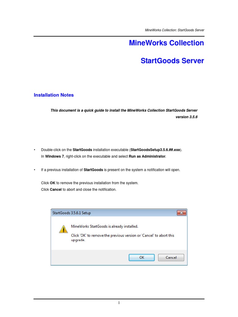 StartGoods Install Note | PDF | Installation (Computer Programs) | Computing Platforms