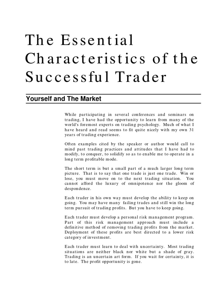 Traits of a Successful Trader | PDF | Mutual Funds | Investment Fund