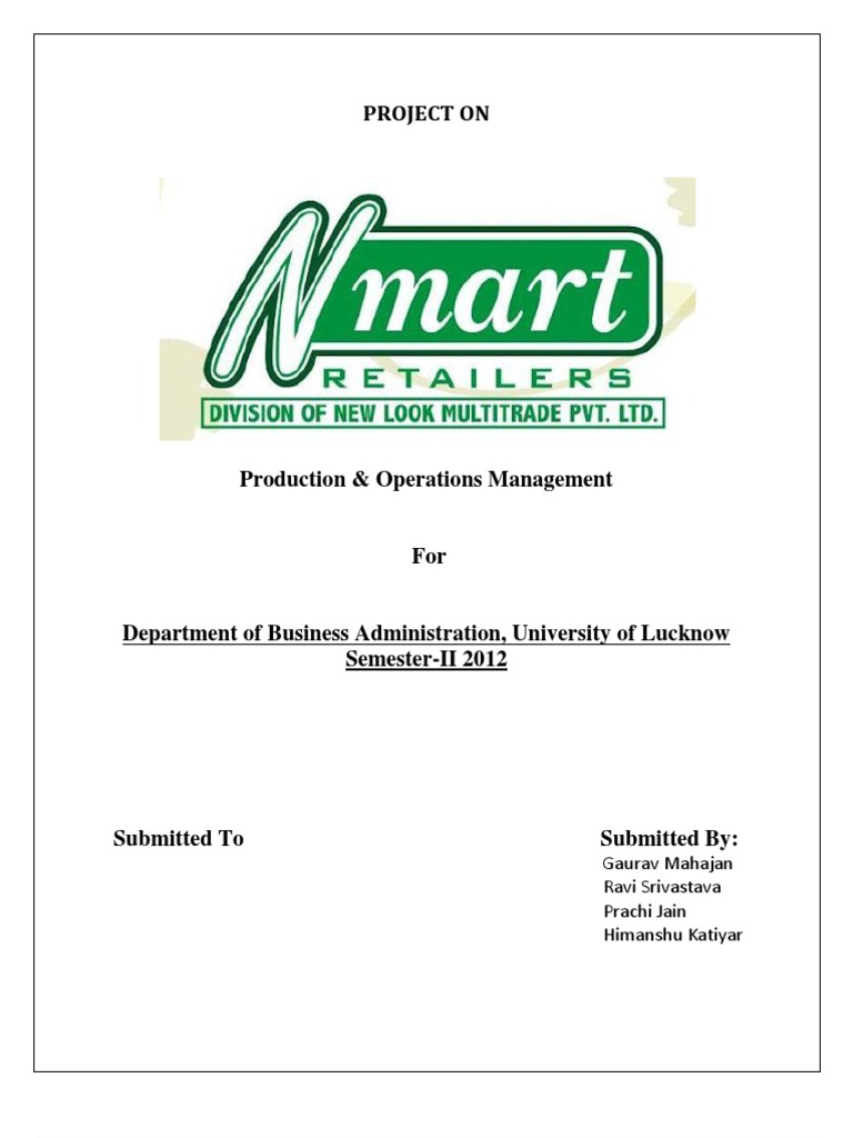 Nmart | PDF | Retail | Inventory