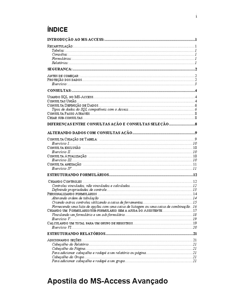 Apostila Access | PDF | Tecnologia e Engenharia