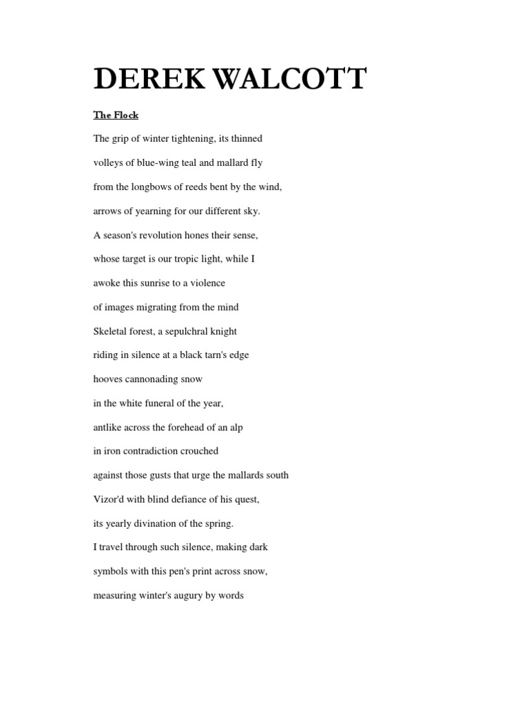 Derek Walcott: The Flock | PDF