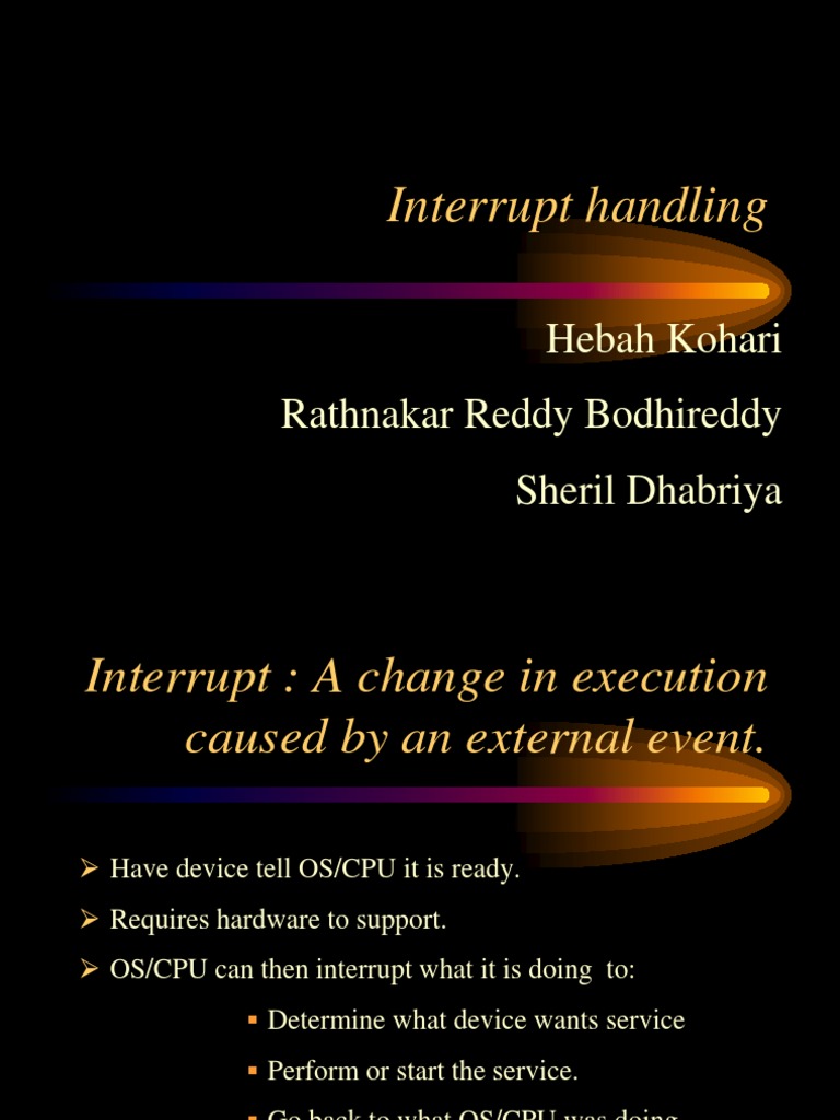 Interrupt Handling | PDF | Input/Output | Central Processing Unit Interrupt Handling | PDF | Input/Output | Central Processing Unit