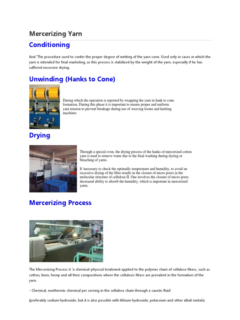 Mercerizing Yarn | PDF | Yarn | Cellulose