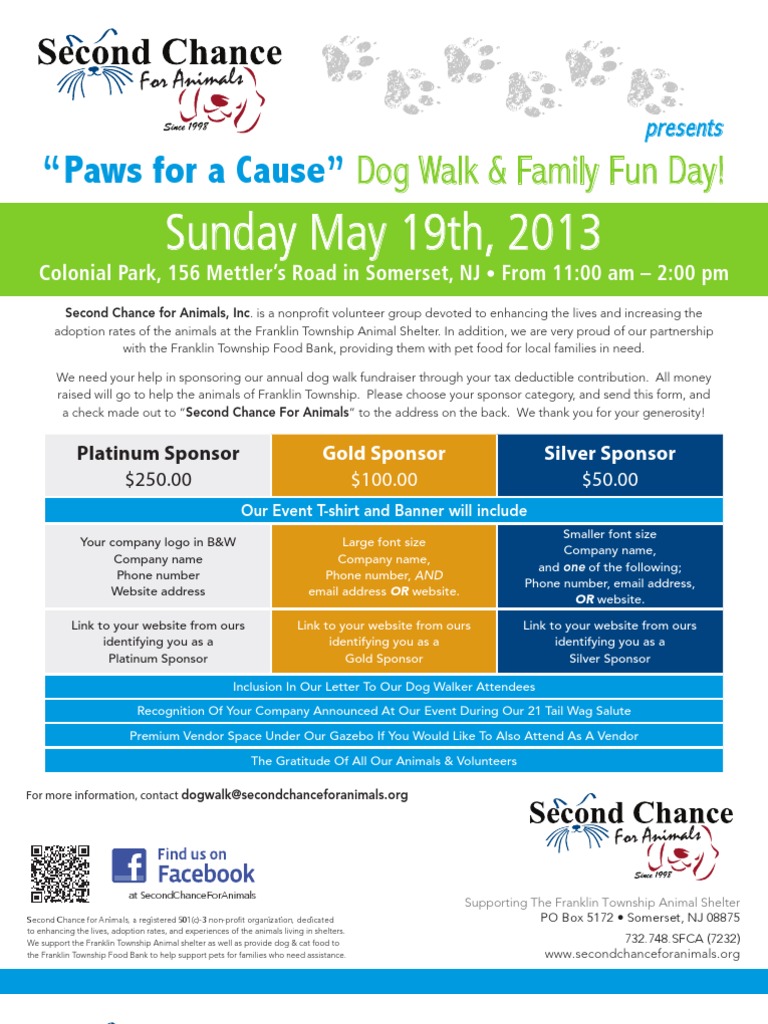 Paws for a Cause Sponsorship Form | PDF | Business