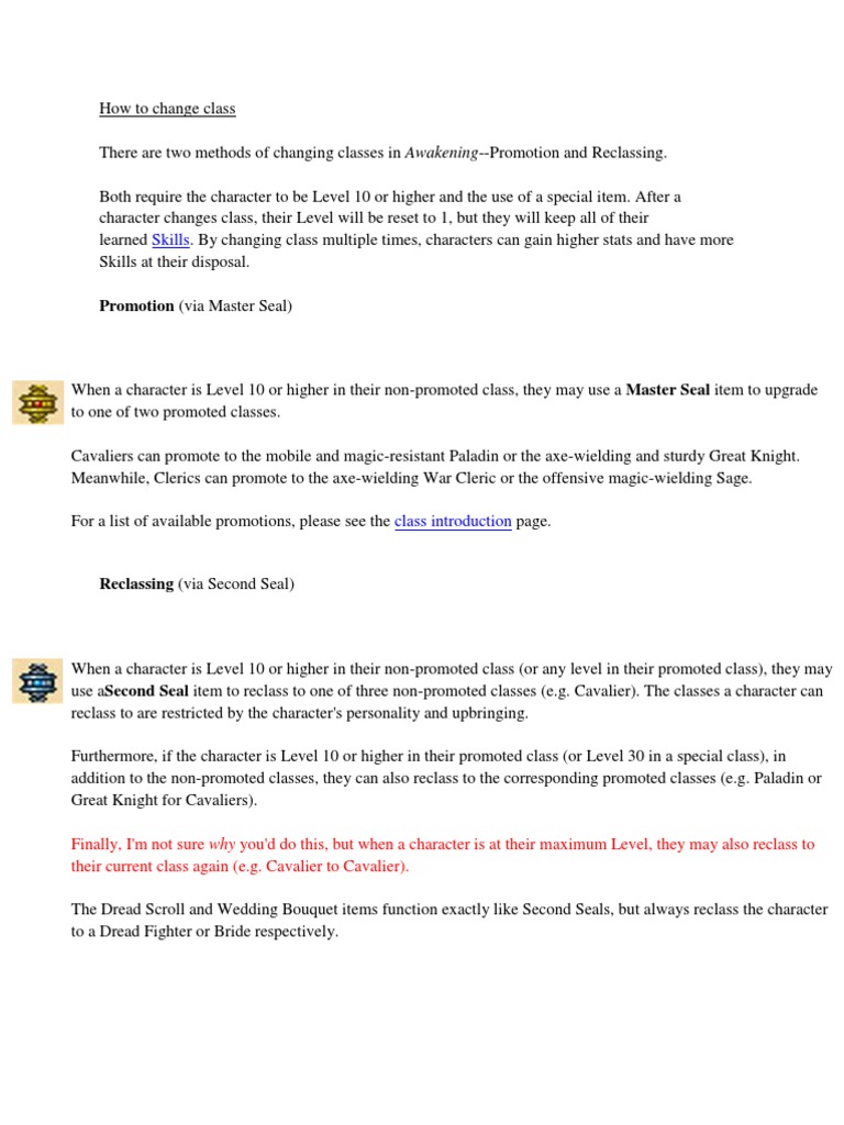 Fire Emblem Class Guide | PDF | Role Playing Games | Leisure