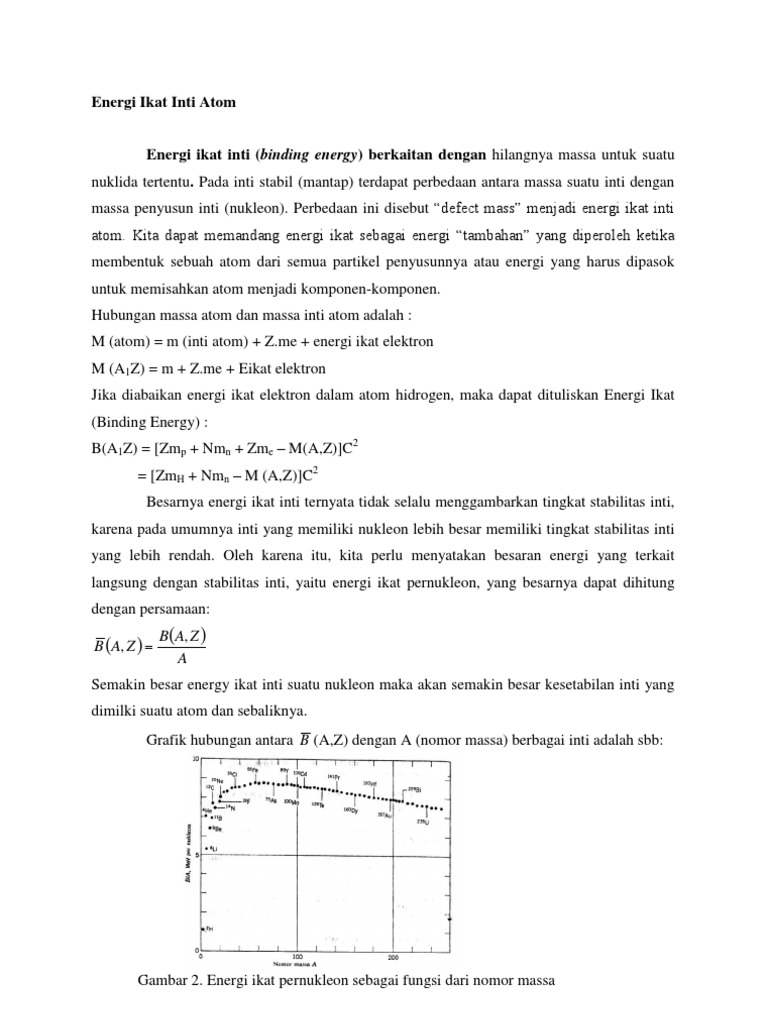 Energi Ikat Inti Atom | PDF
