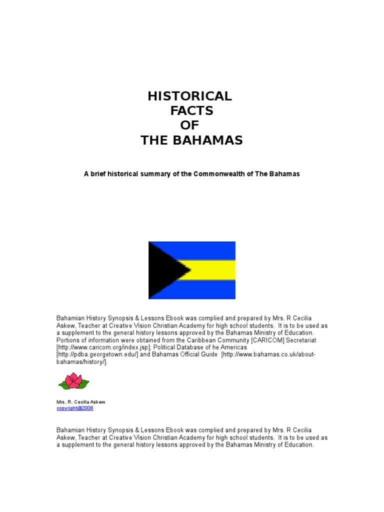 Bahamian History Synopsis and Lessons | PDF | The Bahamas | Nassau