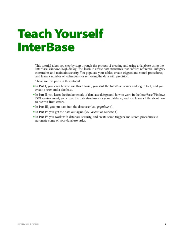 Tutorial Interbase | PDF | Table (Database) | Databases