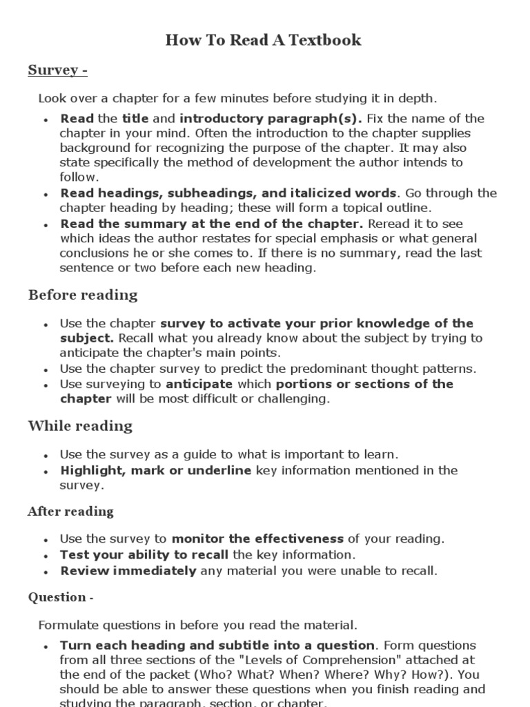 Effective Strategies for Reading and Comprehending Academic Textbooks ...