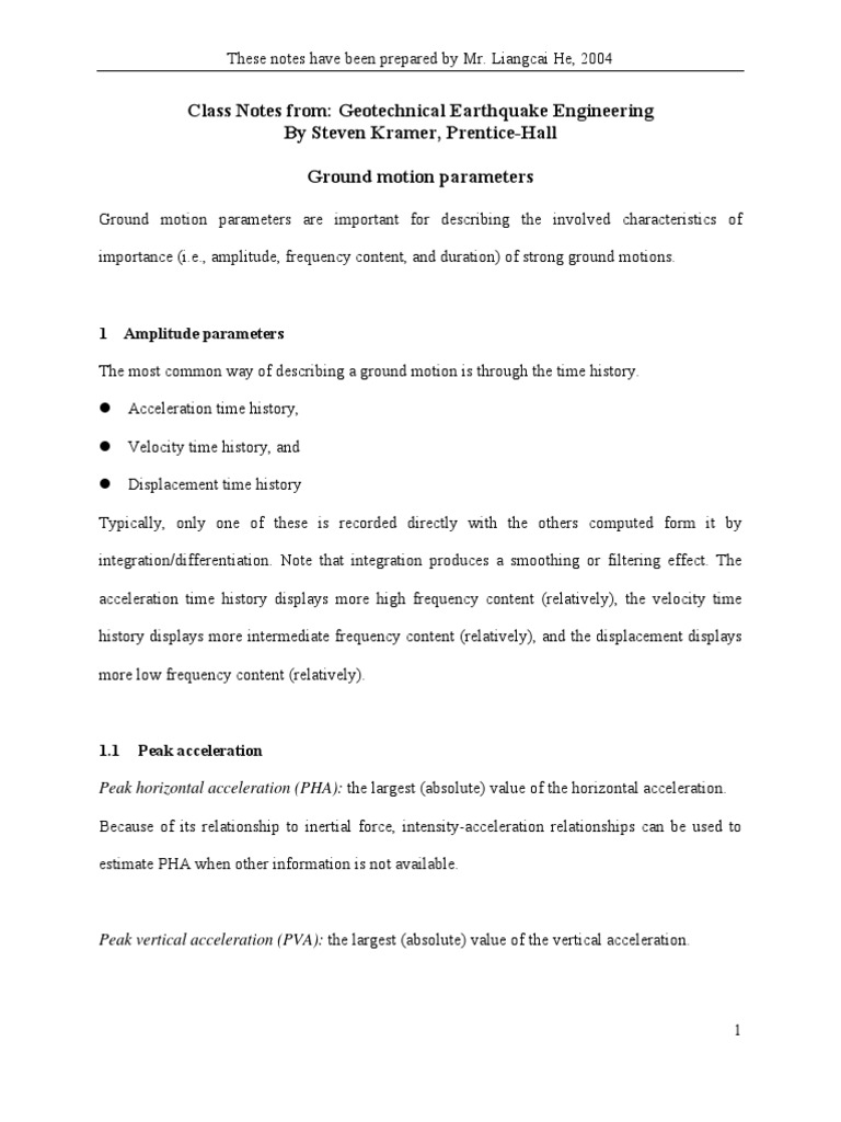 Ground Motion Parameters | PDF