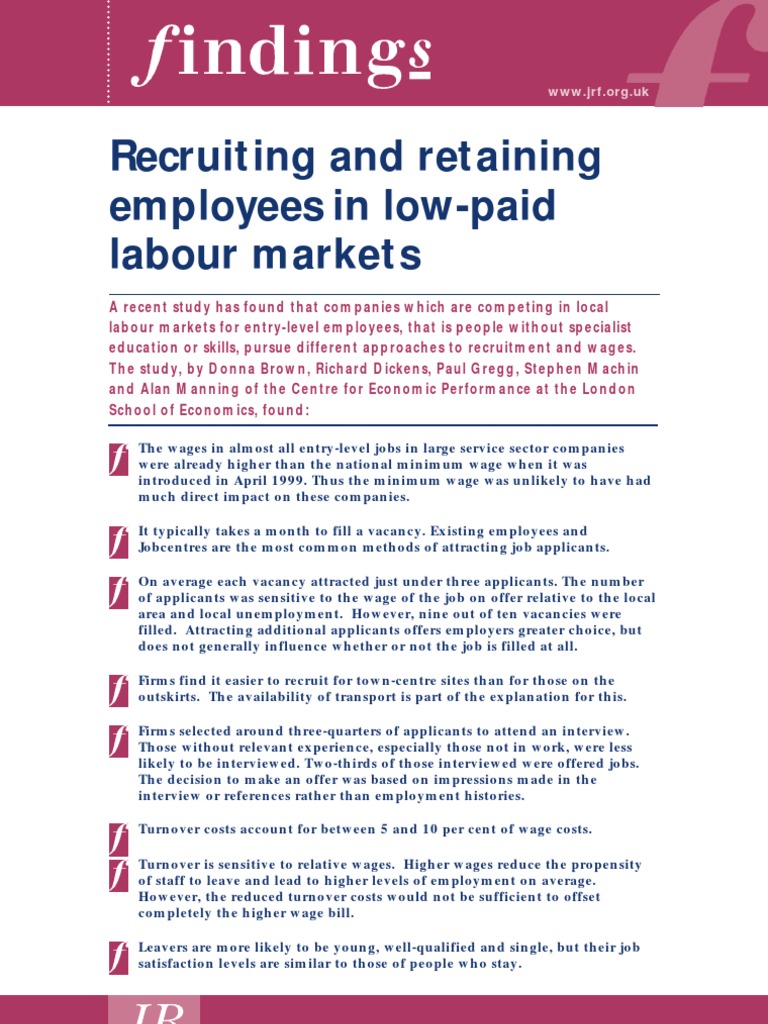 Attracting Local Workforce | PDF | Turnover (Employment) | Employment