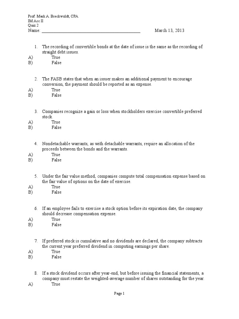 Quiz 2 | PDF | Bonds (Finance) | Investing
