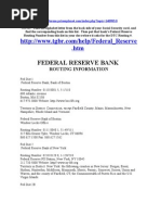 Federal Reserve Bank Routing Numbers | PDF | Fedwire | Federal Reserve ...
