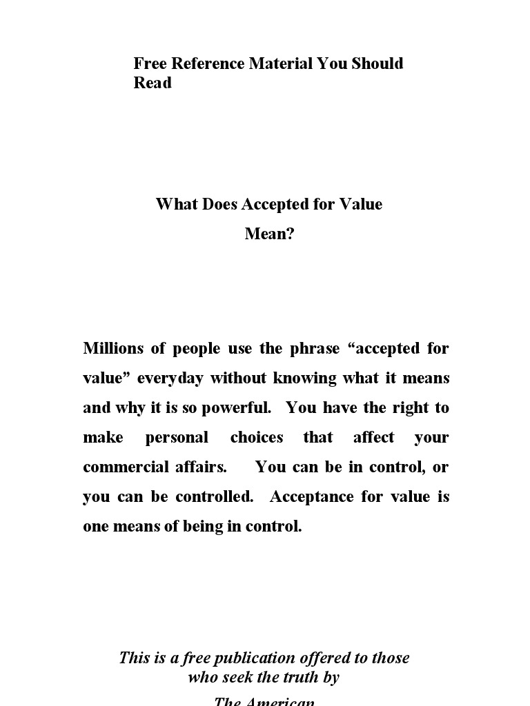 Accepted For Value Afv Explained | PDF | Credit (Finance) | Foreclosure