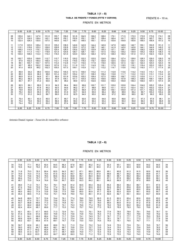 Tabla Fitte y Cervini | PDF