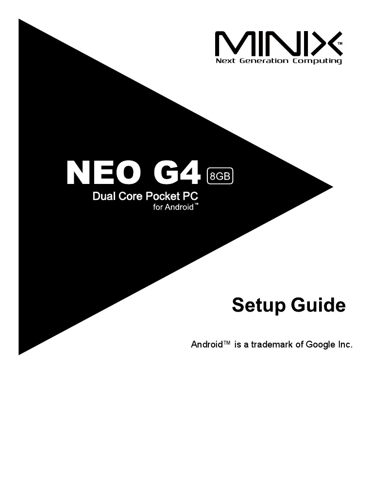 MINIX NEO G4 Quick Setup Guide | PDF | Usb | Hdmi