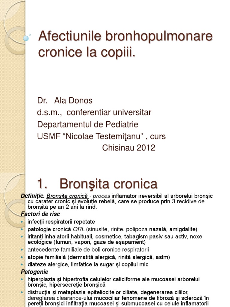 Afectiunile Bronho-Pulmonare Cr. | PDF