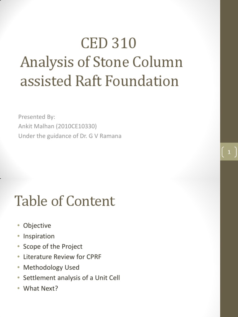Analysis of Stone Column Assisted Raft Foundation | PDF | Column | Deep ...