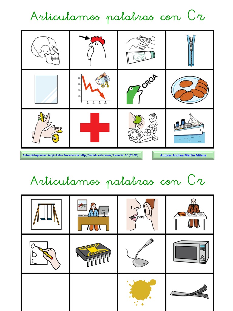 Palabras con "cr" para niños | PDF | Juegos y actividades
