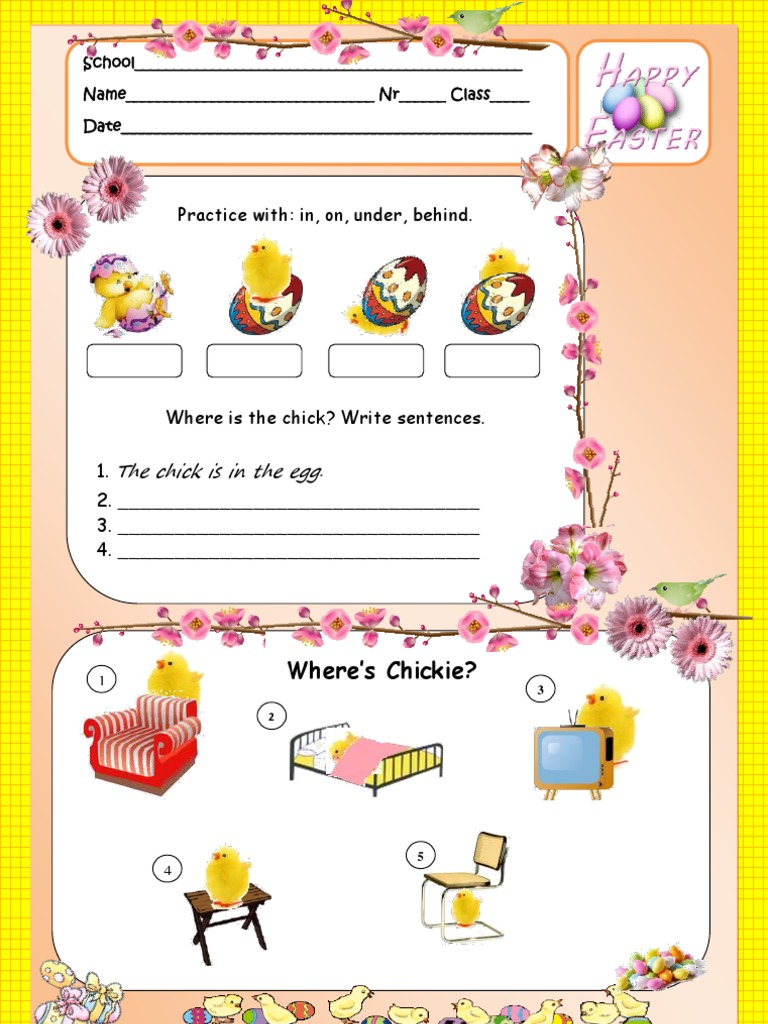 Easter With Prepositions | PDF | Language Arts & Discipline