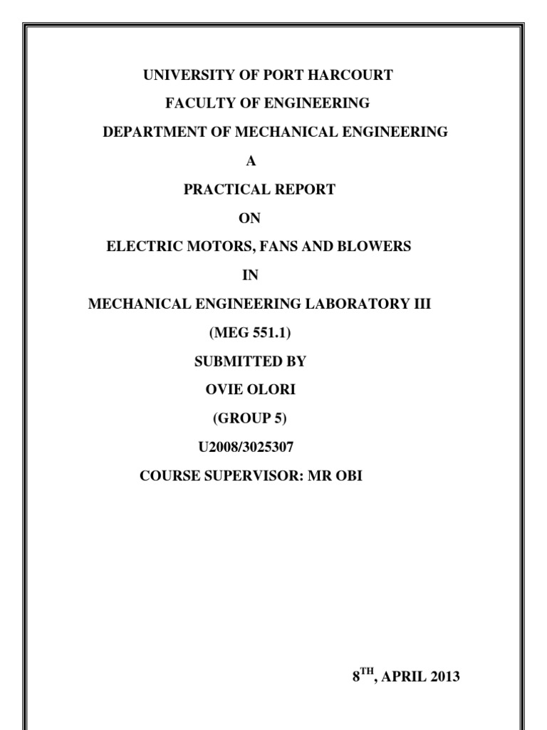 Electric Motor Report | PDF | Electric Motor | Electromagnetic Induction