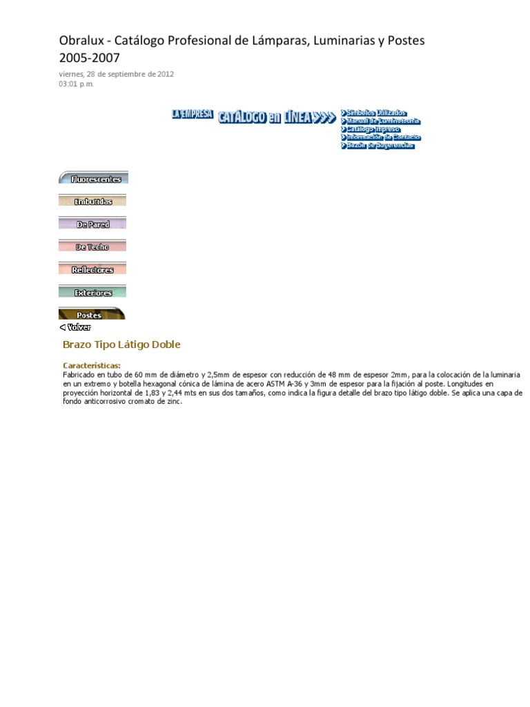 Obralux - Catálogo Profesional de Lámparas, Luminarias y Postes 2005 ...