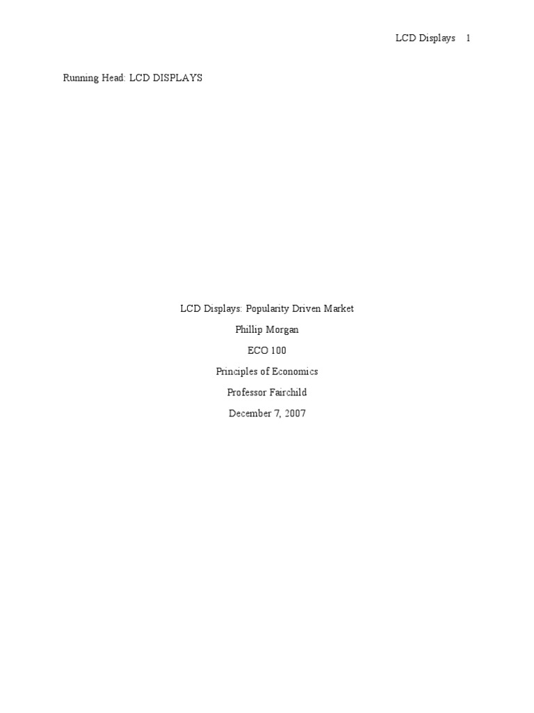 LCD TV Demand and Pricing Trends | PDF | Television | Computer Monitor