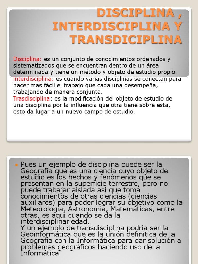 Disciplina, Interdisciplina y Transdiciplina | PDF | Science | Realidad