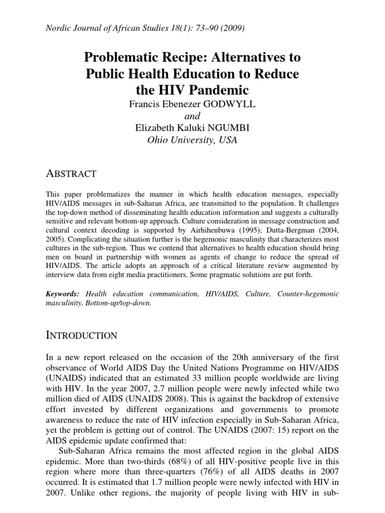 Problematic Recipe: Alternatives To Public Health Education To Reduce ...
