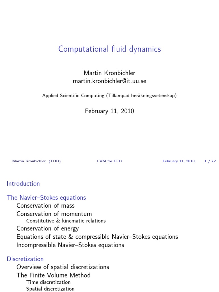 CFD Notes | PDF | Computational Fluid Dynamics | Fluid Dynamics