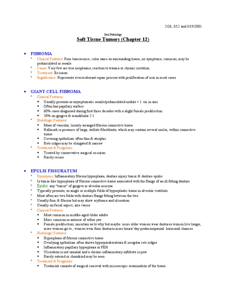 Soft Tissue Tumors (Chapter 12) : Fibroma | PDF | Neoplasms | Clinical Medicine