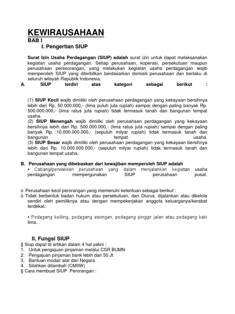 Cara Pengurusan SIUP, SITU Dan TDP | PDF