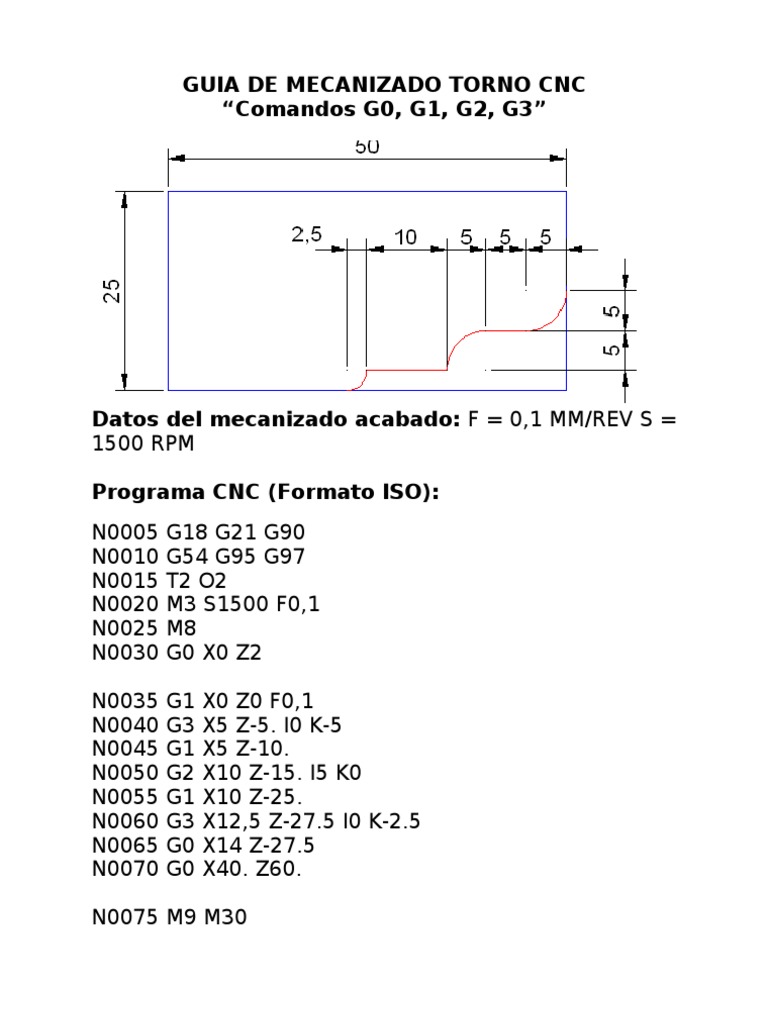 Guia Programación TORNO CNC | PDF
