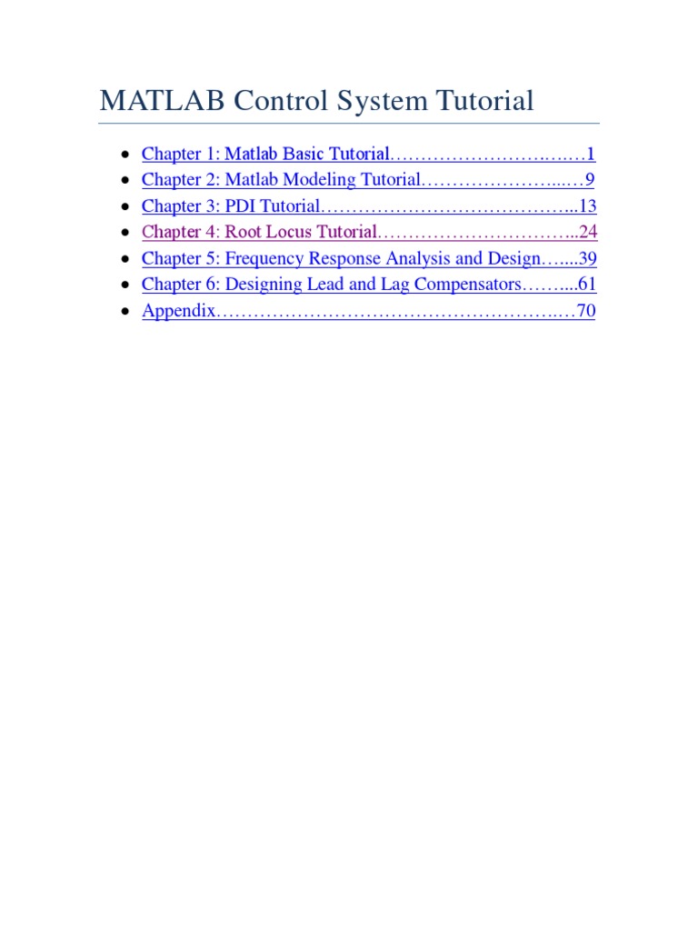 Modern Control System Tutorial | PDF | Control Theory | Matrix ...
